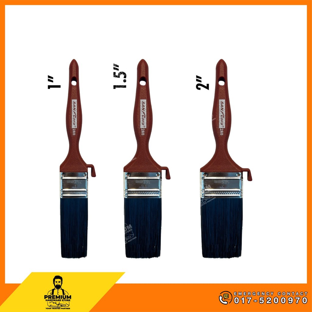 SANCora 280 Hookable Halal Synthetic Paint Brush Berus Cat Sintetik ...