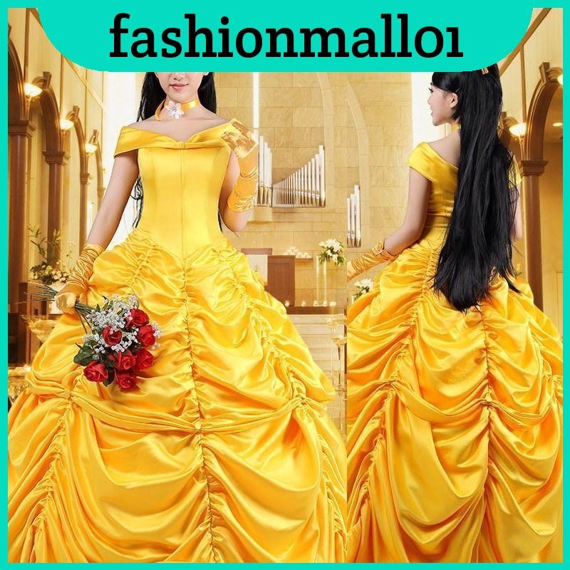 Belle Princess Gorgeous Cosplay Costume Dress For Halloween And Dress ...