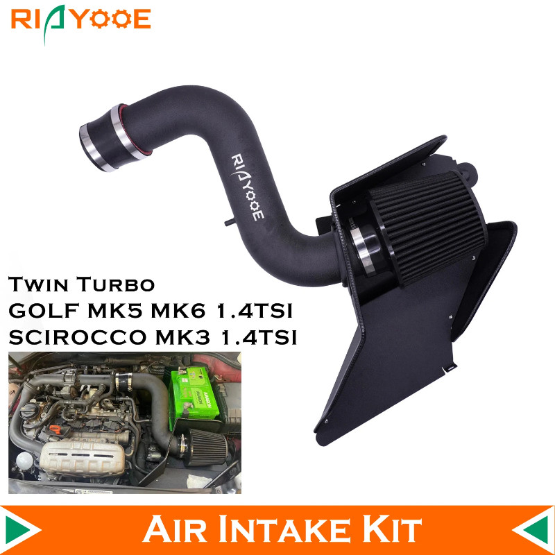 RIAYOOE High Flow Cold Air Intake Pipe Kit for VW Golf MK5 MK6 Beetle Scirocco 1.4TSI EA111 ...