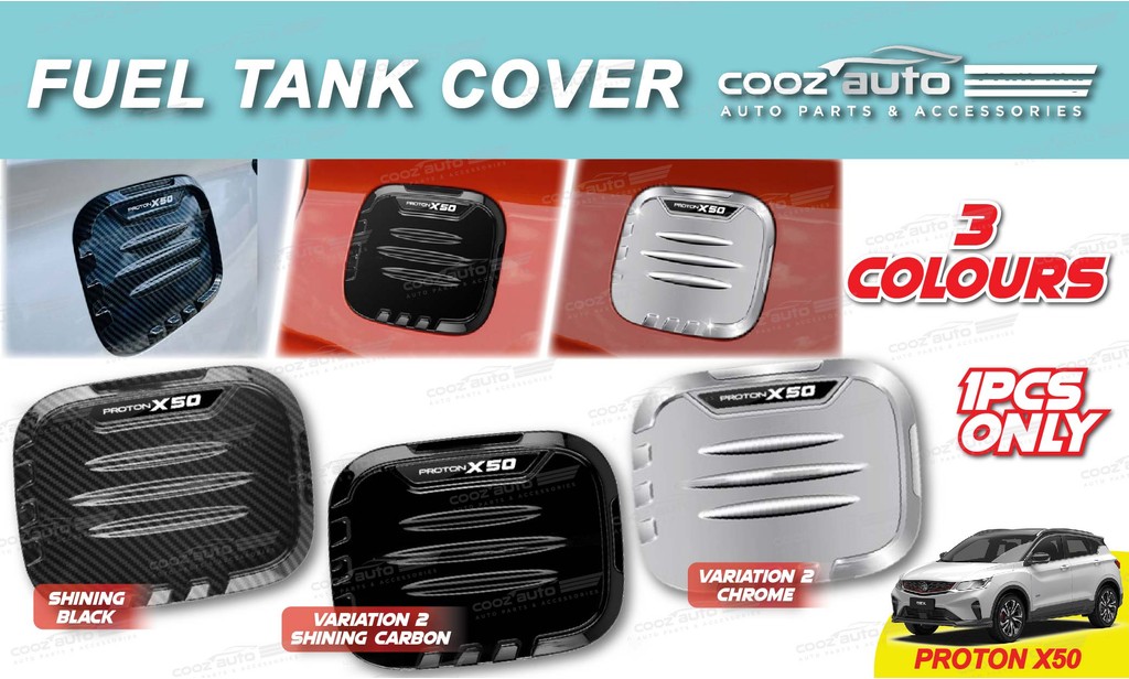 Proton X50 X-50 Fuel Tank Cover Protector Fuel Cap Trim Chrome Carbon ...