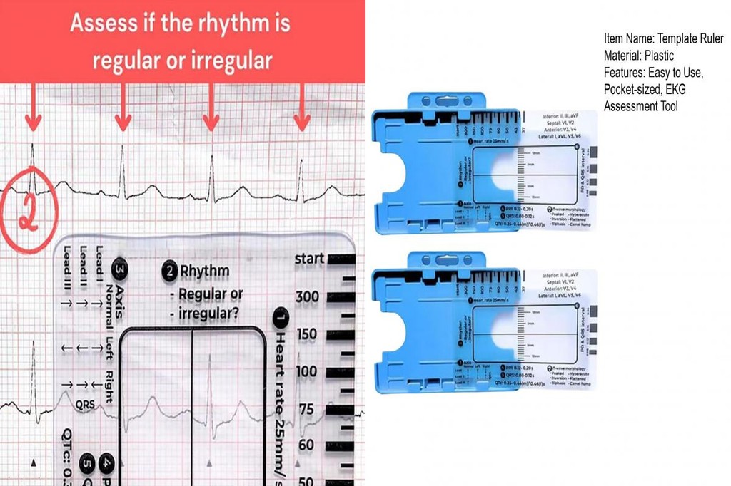 2-Pack ECG 7-Step Ruler For EKG Interpretation - Portable Transparent ...