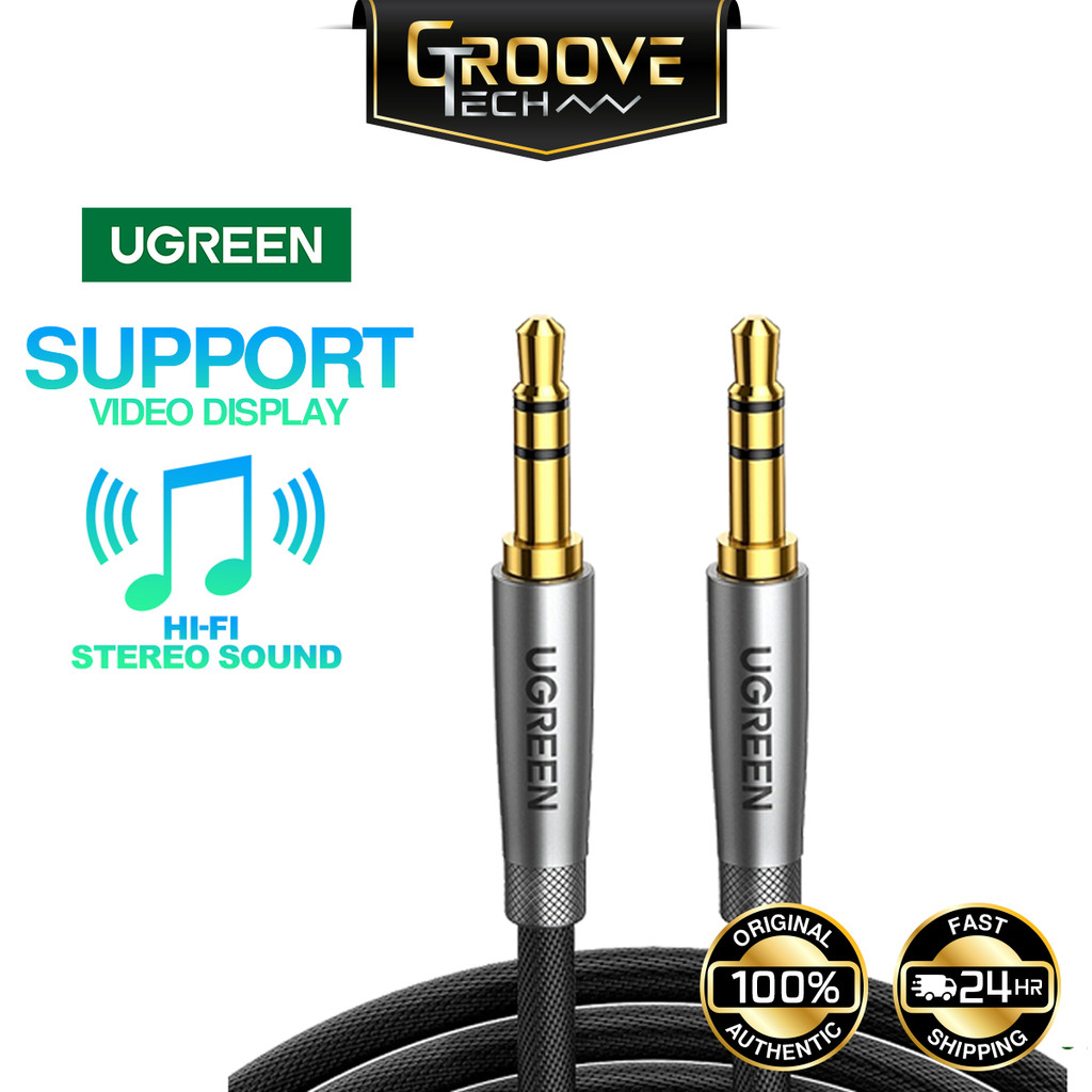 UGREEN Audio Cable Copper Case Braided Male to Male HIFI silver plated ...