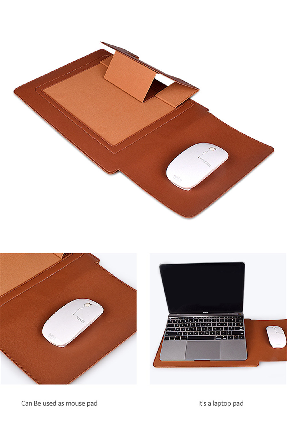 13/14/15 inch Laptop Sleeve Bag with Stand for Macbook Air Pro Case PU ...