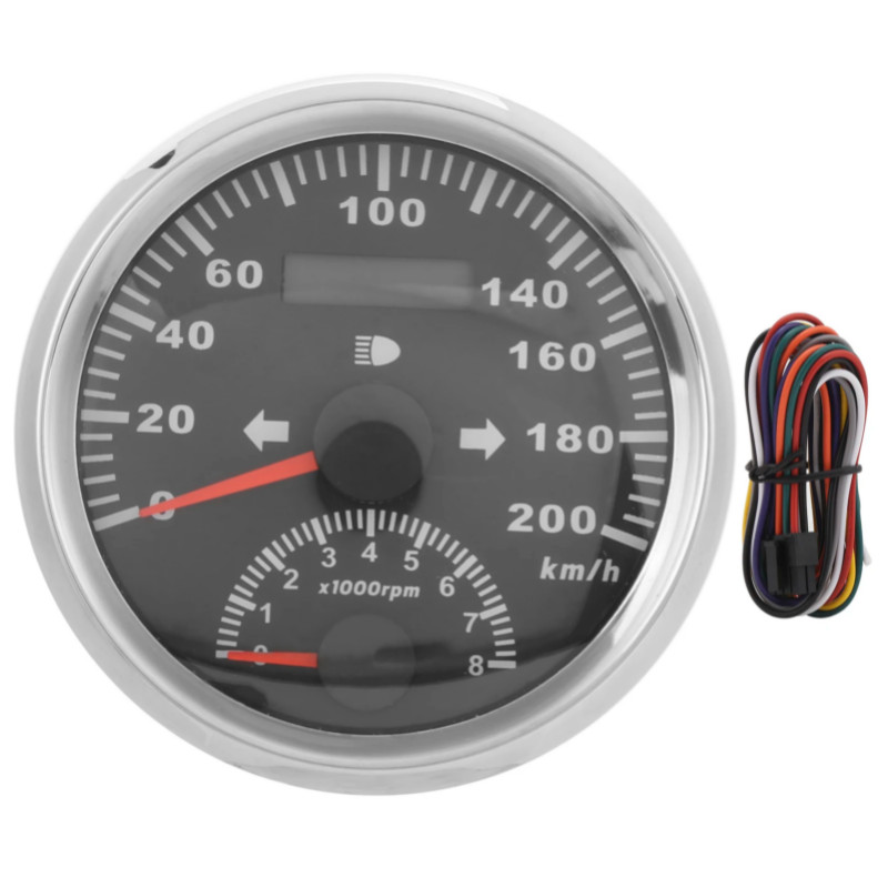 85mm GPS Speedometer 200KM/H with Tachometer 08000RPM LCD Display ...