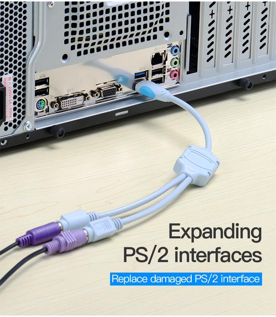 Vention USB to PS2 Converter Cable USB Male to PS/2 Female Adapter USB ...