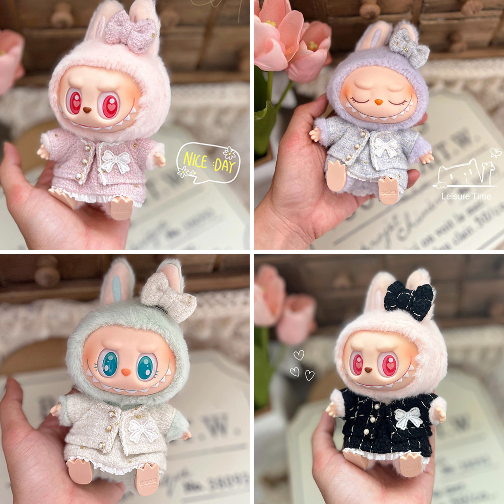17cm Labubu Doll Luxury Clothes Customization Fashion Printed Hats ...