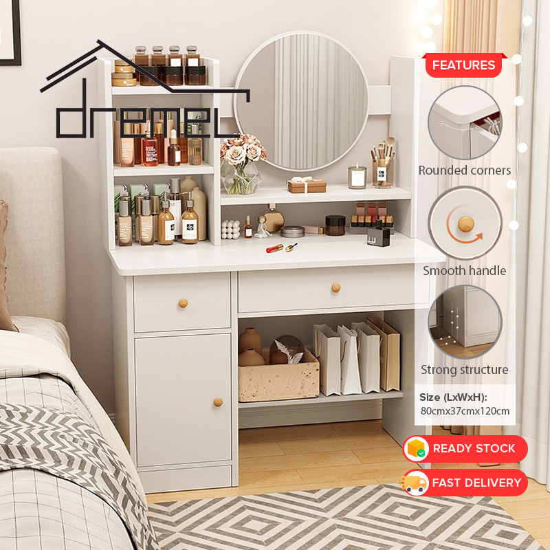 Dremel Dressing Table Meja Makeup Table With Mirror Drawer Storage ...