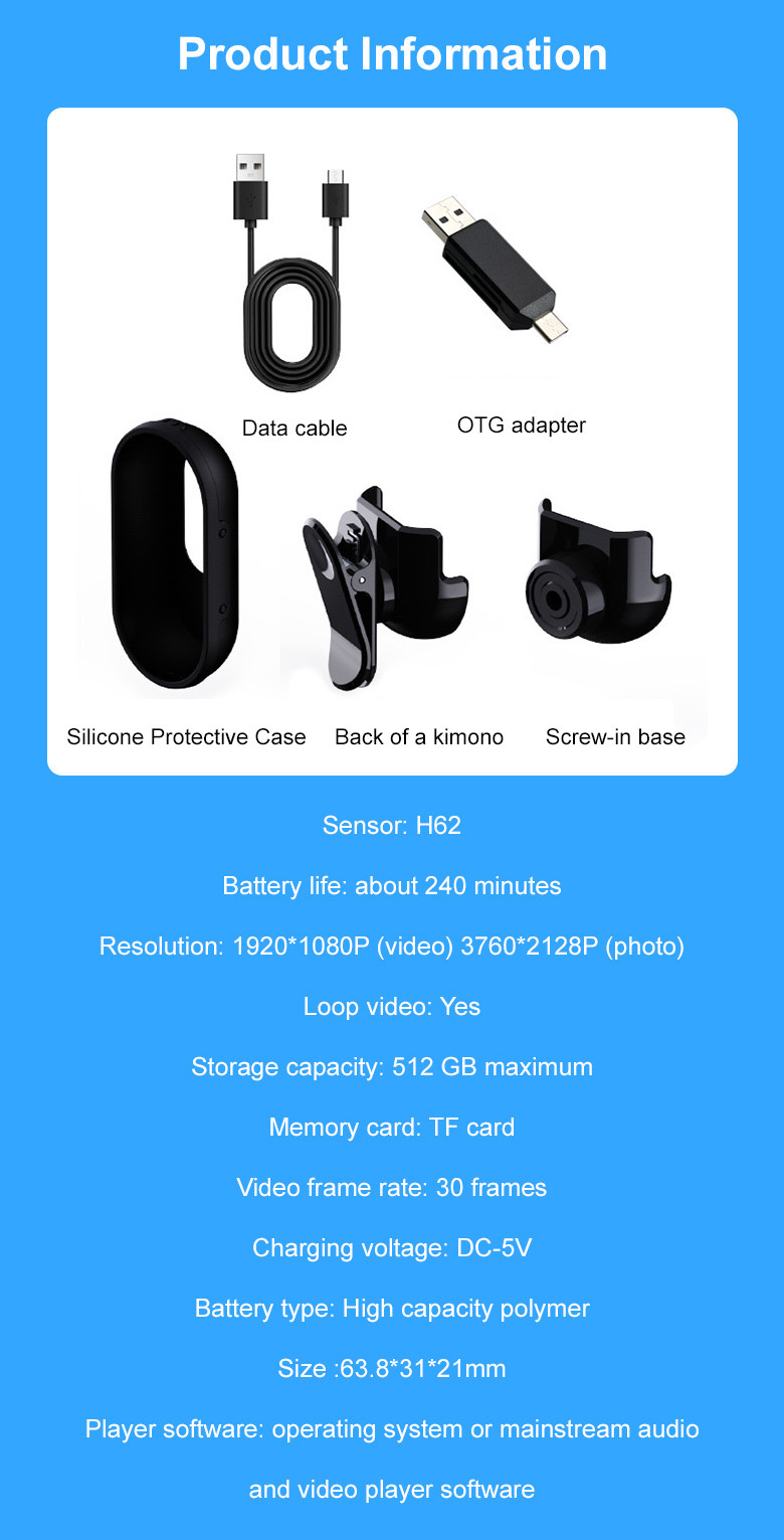 【24H Dispatched】Magnetic Thumb Sports Camera/Action Camera Portable ...