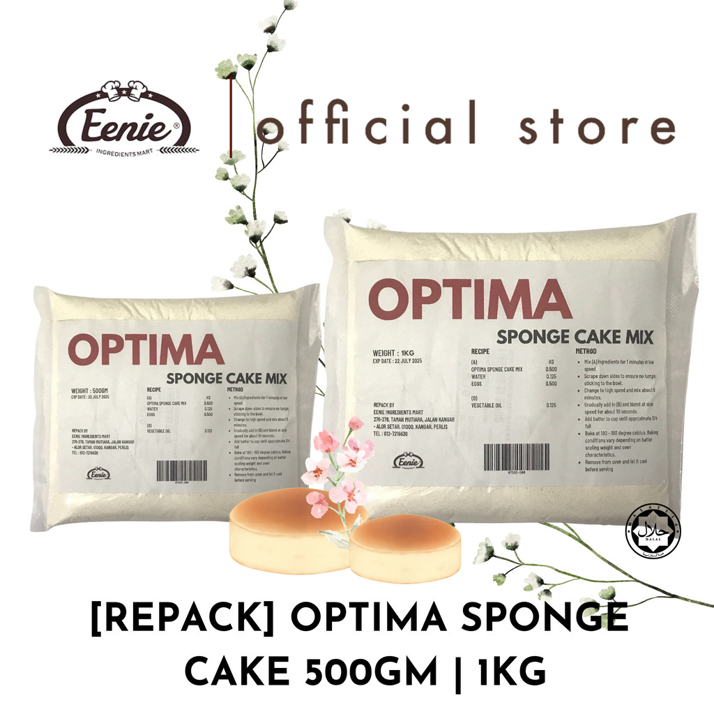 [REPACK] OPTIMA SPONGE CAKE MIX FLOUR | 500G | 1KG | HALAL | Shopee ...