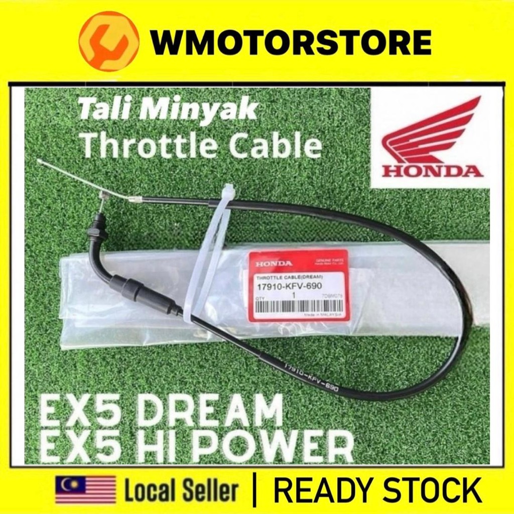 Original Honda THROTTLE CABLE Honda EX5 High Power / EX5 DREAM Tali ...