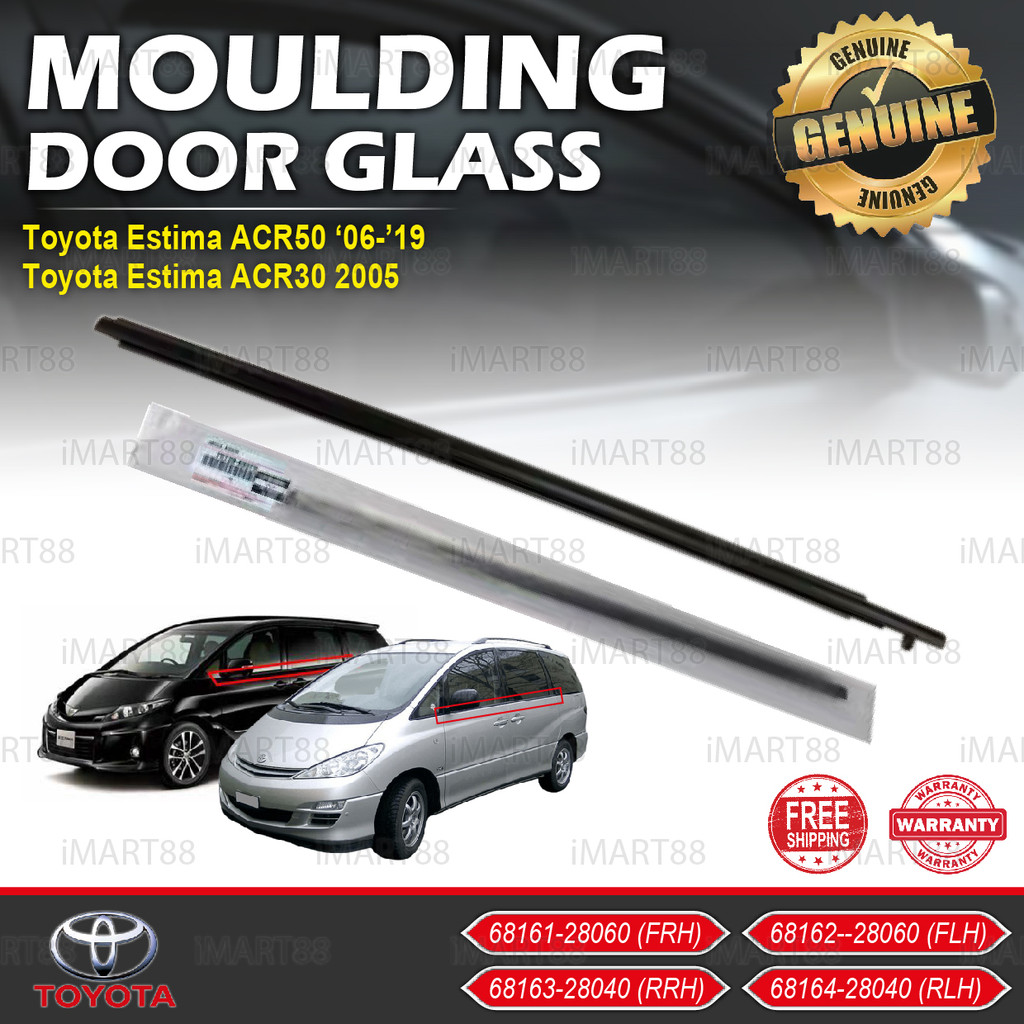 TOYOTA ESTIMA PREVIA ACR30 50 GSR50 GLASS DOOR MOULDING SEAL RUBBER ...