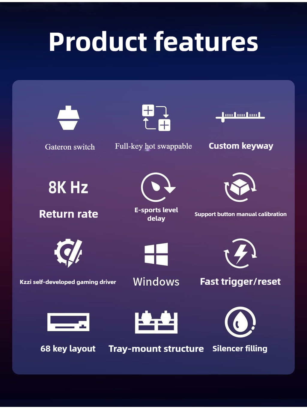 KZZI G68 SE Magnetic Switch Wired Mechanical Keyboard Customized RGB Light Tray-mount Full-key ...