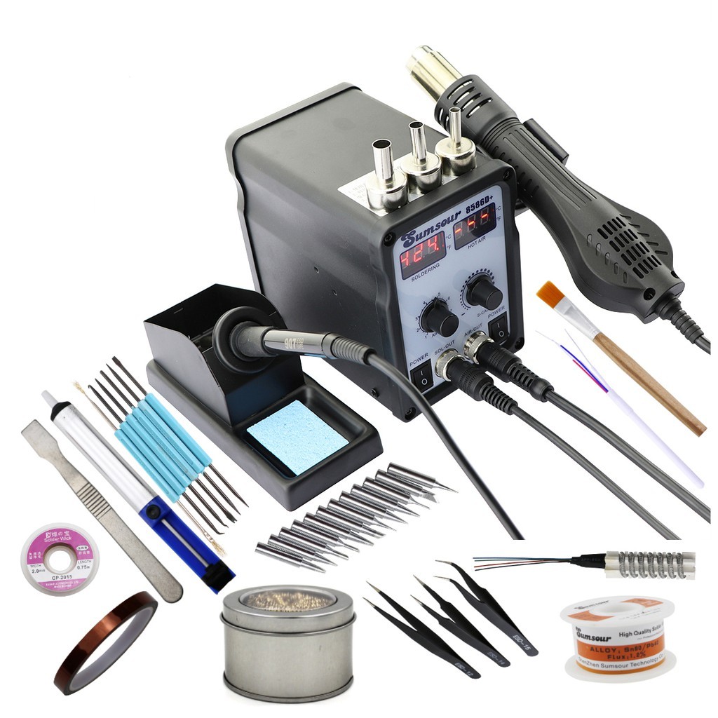 in stock New SMD Rework Soldering Station 8586D+ 110V / 220V Solder ...