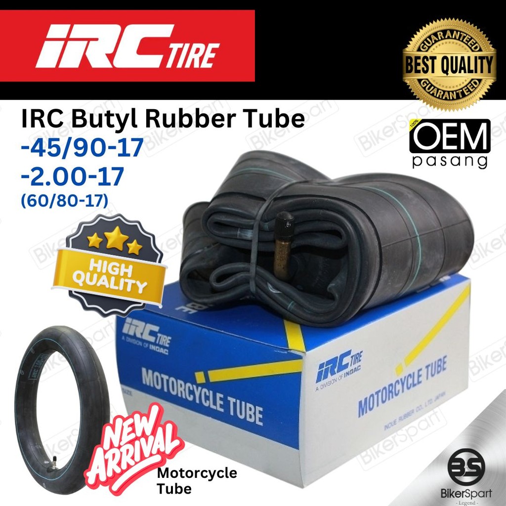 100% ORIGINAL IRC Butyl Rubber Tube MOTORCYCLE TUBE INNER TIRE MOTOR ...