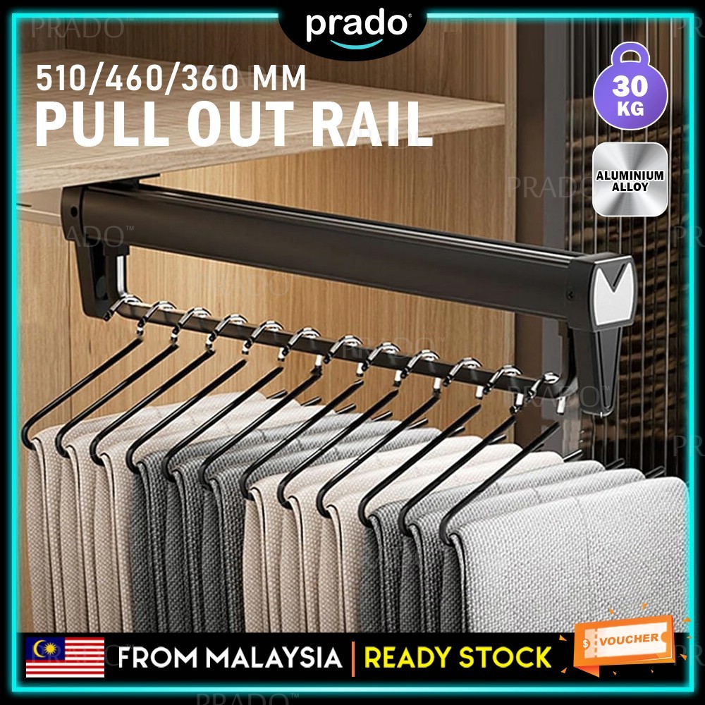 PRADO Pull Out Pants Hanger Cloth Hanger Sliding Hanger Wardrobe Rack ...
