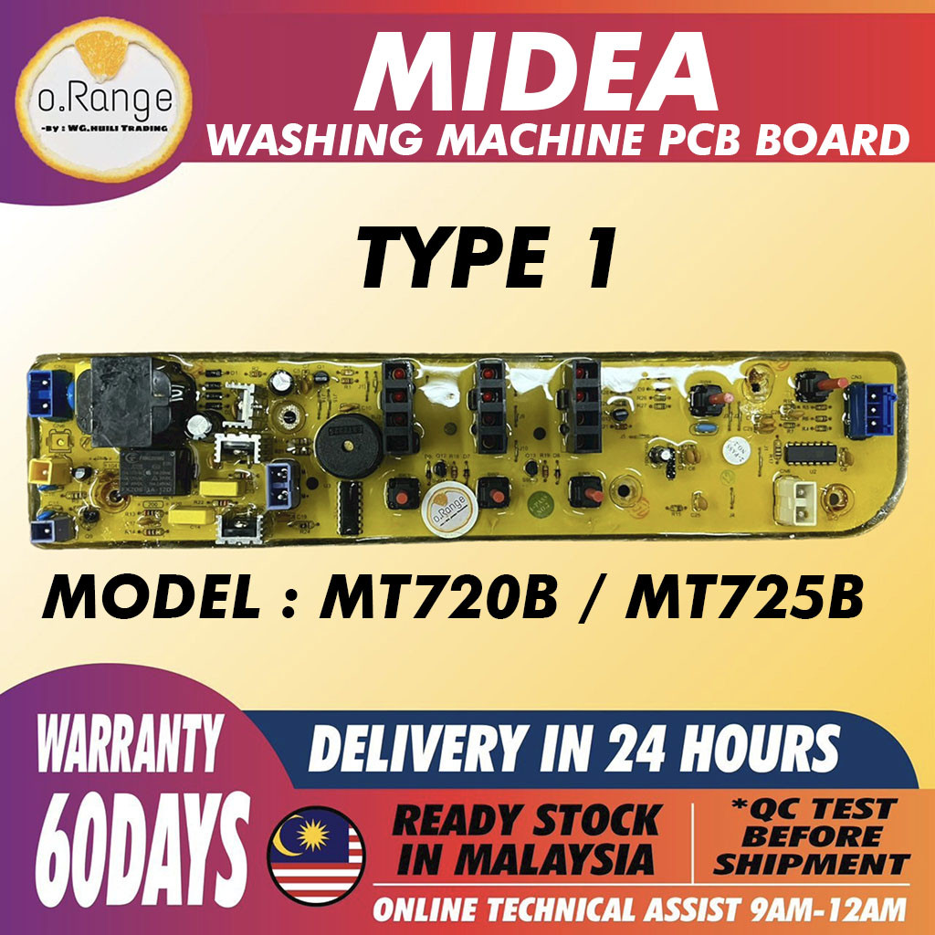 MT720B MT725B Midea Washing Machine PCB Board (CONTROL BOARD) PANEL ...