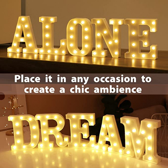 【Local Shipping】16 /21cm Letters LED Lights DIY Symbol Sign Heart Name ...