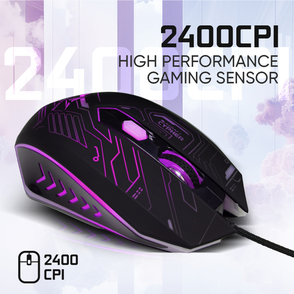 Alcatroz X Craft 2400 CPI High Definition Gaming Mouse 7 Colour Light Effect with 4 Button ...