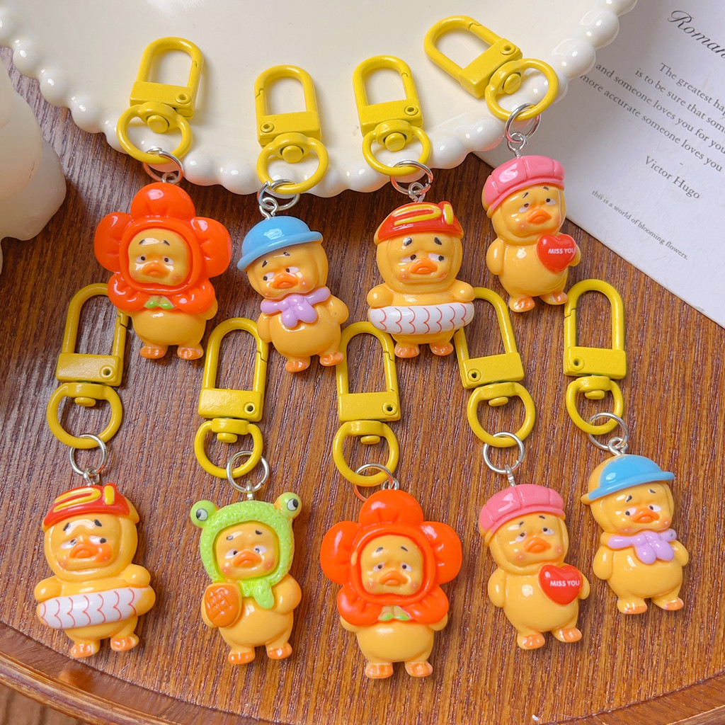 Creative Rebound Press Up Duck Toy Keychain - Fun Costume Duck Backpack ...