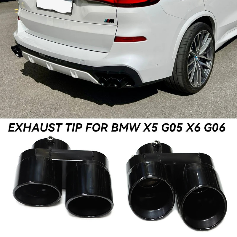 Quad Carbon Fiber Exhaust Tip For BMW G05 X5 G06 X6 G07 X7 2019 ...