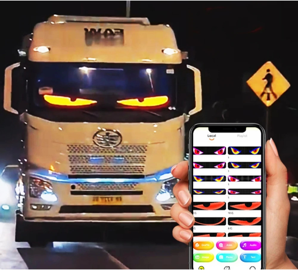 Truck Eye Led Display Car Sign Animation Led Matrix Panel Bluetooth App ...