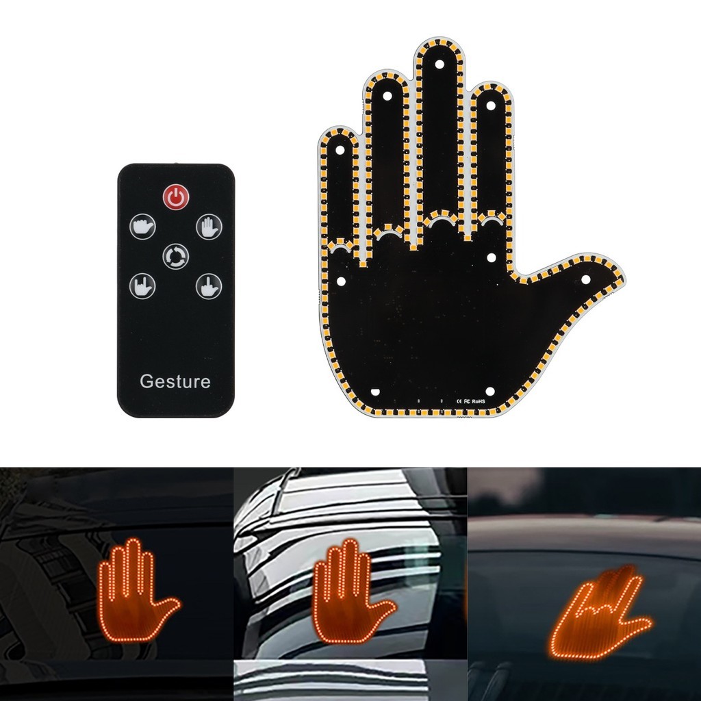 LYMOYO Car Funny Gesture Light With Remote Expression Light Road Rage ...