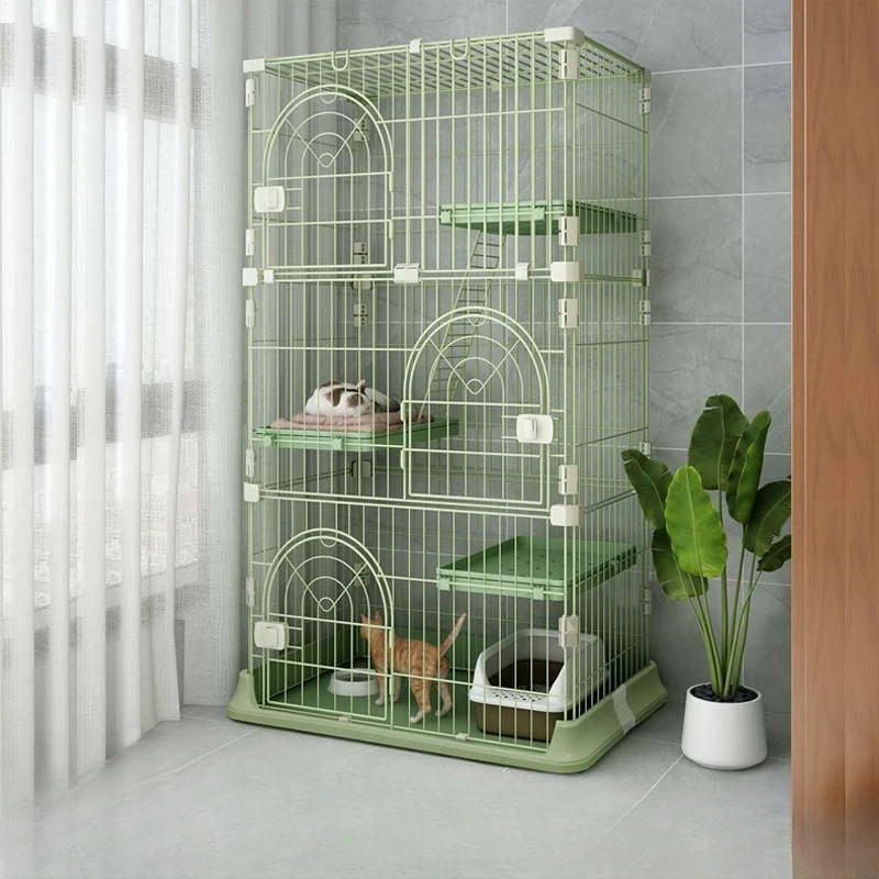 Multi-story Cat Villa Home Indoor Small Cattery with Toilet Extra Large ...
