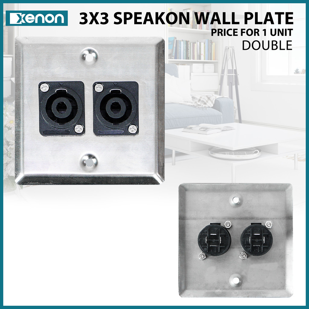 SPEAKON WALL PLATE DOUBLE 3X3 SPEAKON FEMALE WALL PLATE | Shopee Malaysia