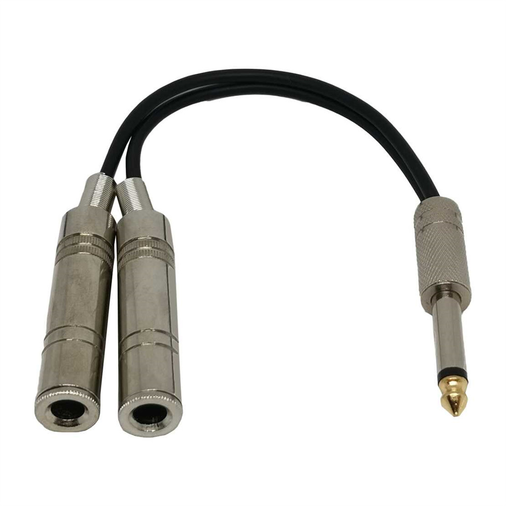 6.35mm 1/4 inch Male Mono to Dual 1/4" Female Mono Audio Y Splitter ...