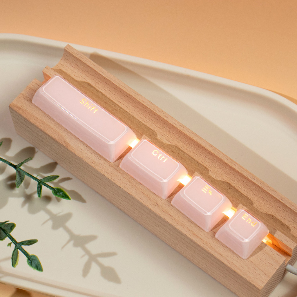 Crystal Pink / Blue / White keycap MDA profile Double shot Light ...