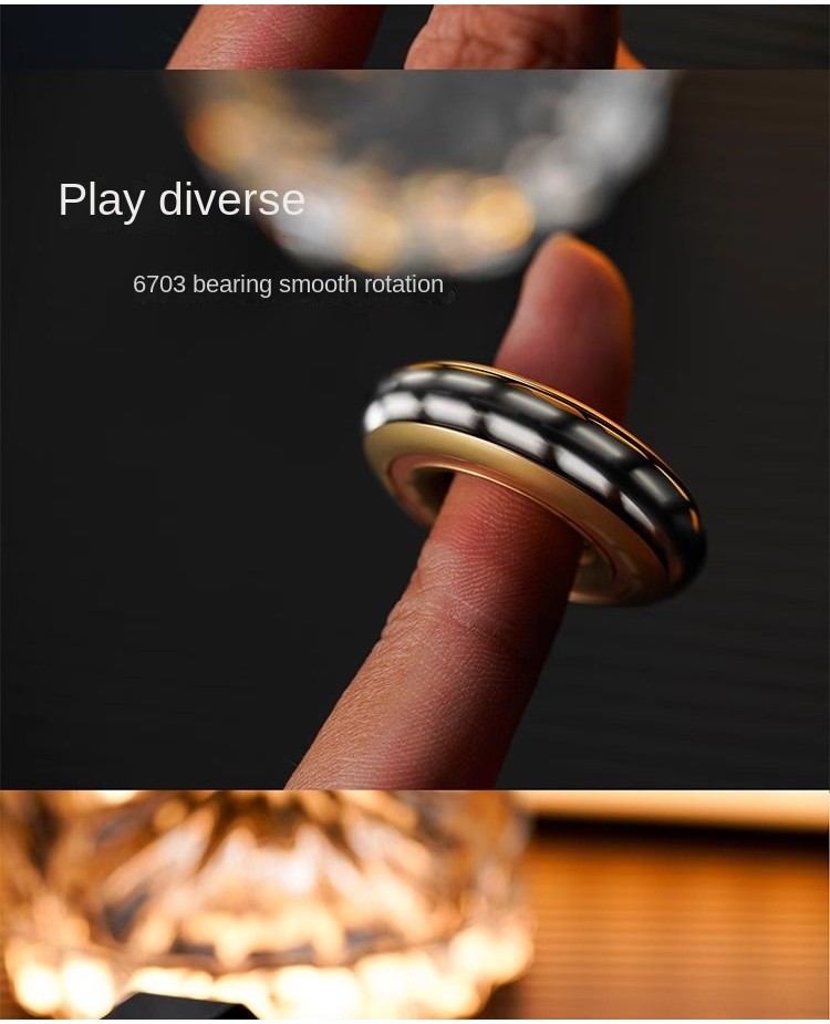 Mantra Ring Bead Fidget Spinner - Precision Metal Alloy EDC Toy - Multi ...