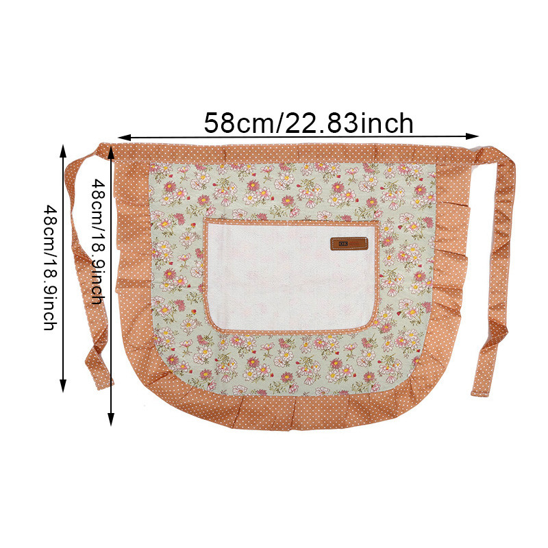 Home Fragmented Flowers Half Body Aprons Fashion Kitchen Cooking Half ...