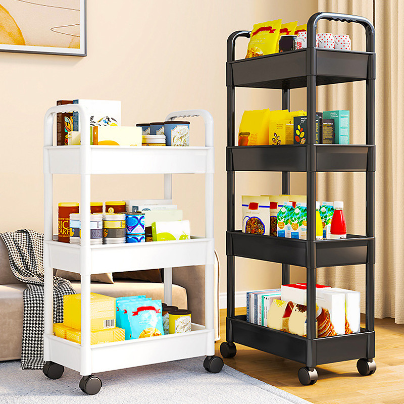 3/4/5 Tiers Movable Multifunction Storage Trolley Rack Rolling Utility ...