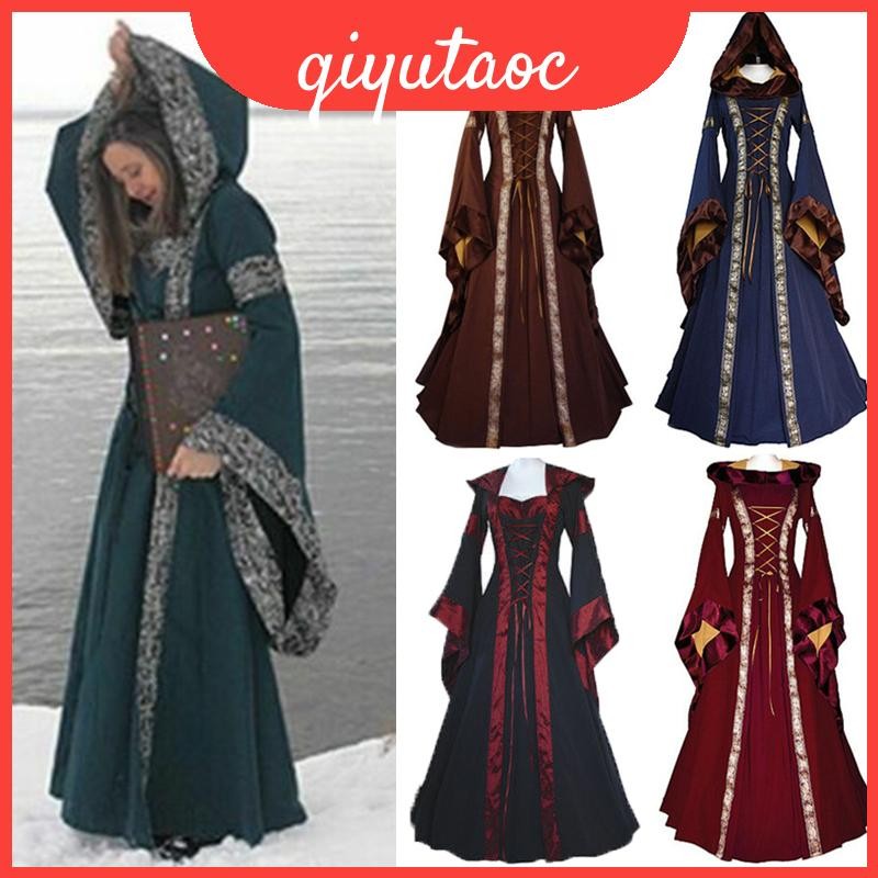 Elegant Vintage Masquerade Party Dress Women's Gothic Medieval Costume ...