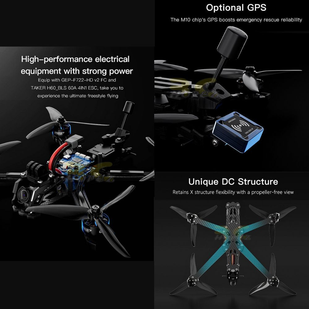 GEPRC Vapor-D5 Analog 5 Inch 6S w/Caddx H1 1.6W VTX F722 V2 FC With GPS ...