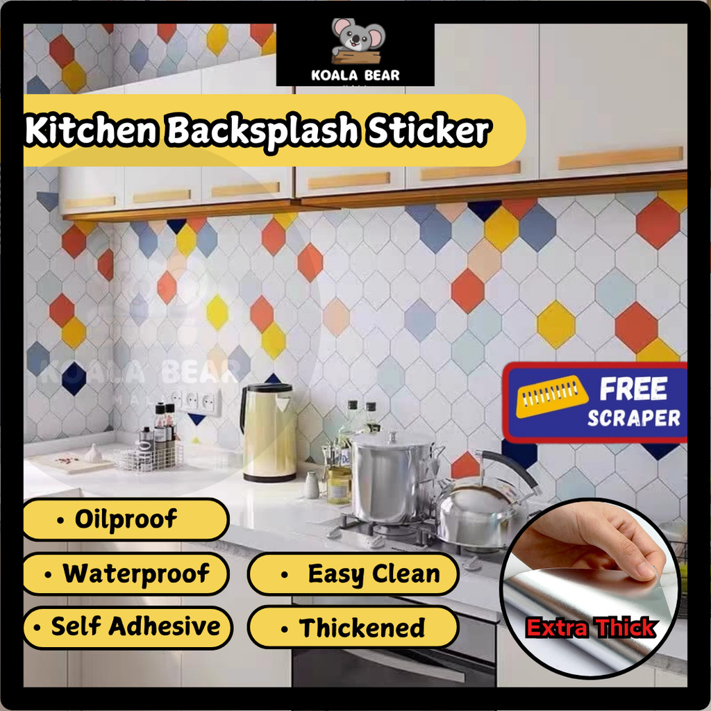 Kitchen Waterproof Oilproof Wallpaper Sticker Dinding Dapur Masak Self ...
