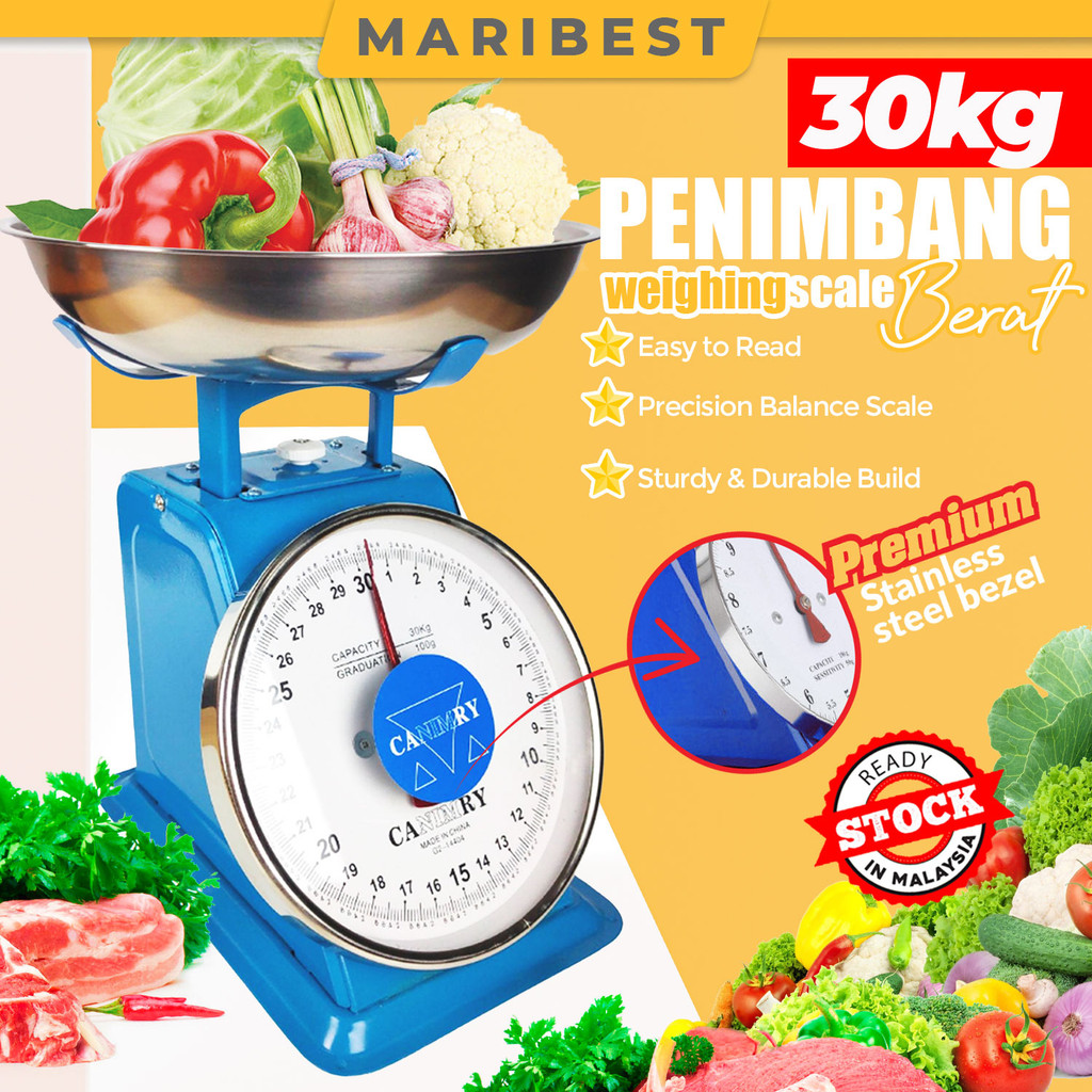 30kg Analog Weighing Scale Commercial Kitchen Spring Balance Weight ...