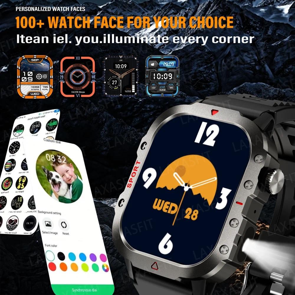 LAXASFIT New Smart Watch LED Flashlight 2.01” HD Screen Bluetooth ...