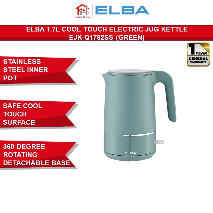 Elba 1.7L Cool Touch Electric Jug Kettle EJK-Q1782SS(GN) (Green ...