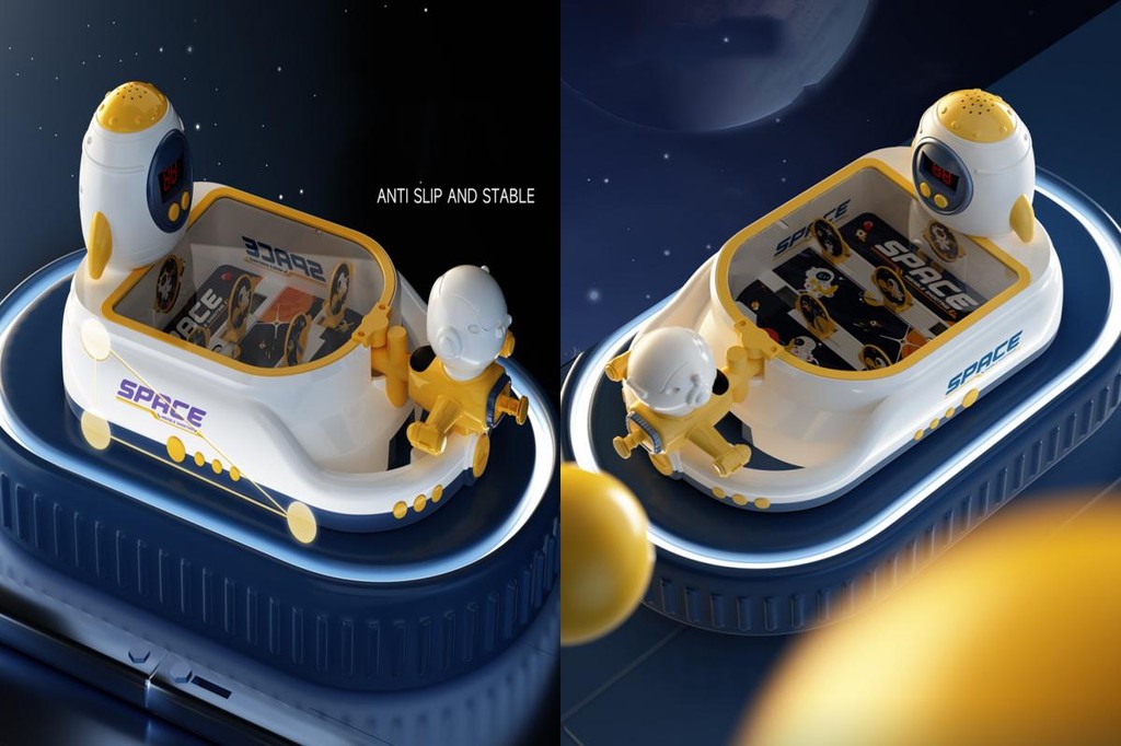 {biling} Portable Pinball Machine Kids Pinball Machine Space Station ...