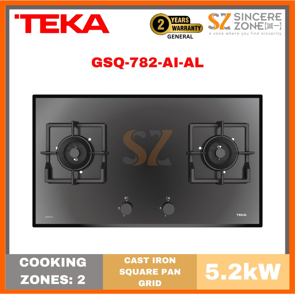 TEKA GSQ 782 AI AL Built In Gas Hob with Triple Ring Brass Burner 5.2kW ...