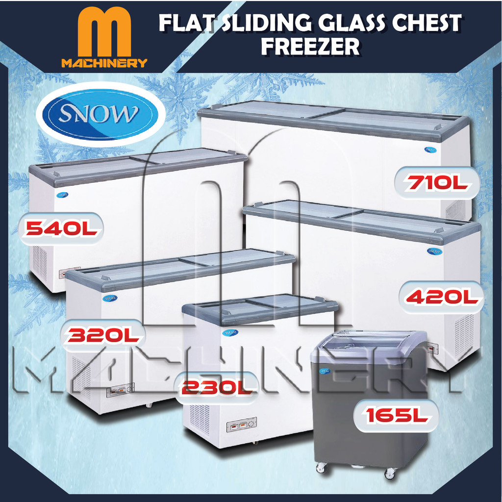 M.Machinery SNOW Flat Sliding Glass Chest Freezer(Environment Friendly ...