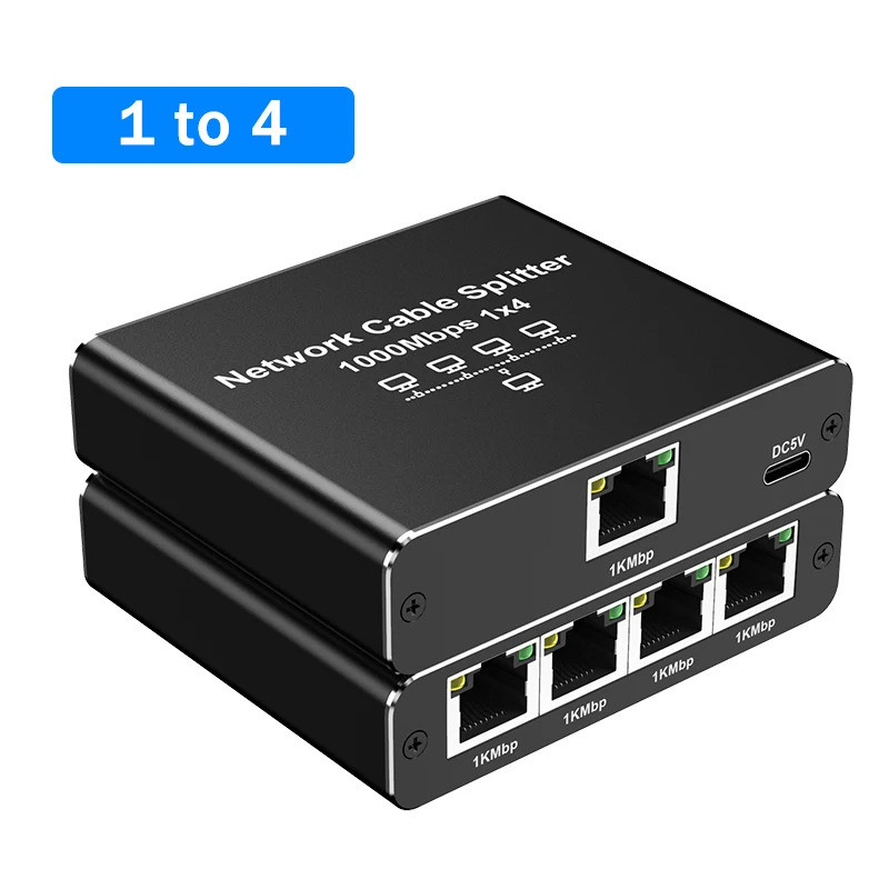 1000Mbps Ethernet Splitter 1 to 3/4 Gigabit RJ45 LAN Internet Splitter ...