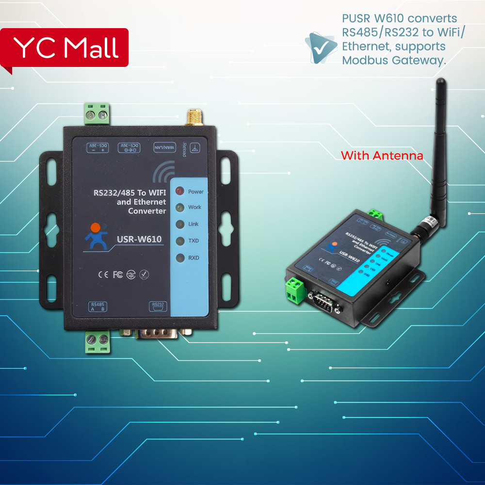 PUSR USR-W610 RS485/ RS232 WiFi Serial Server Converter Serial To Wifi / wifi to Ethernet ...