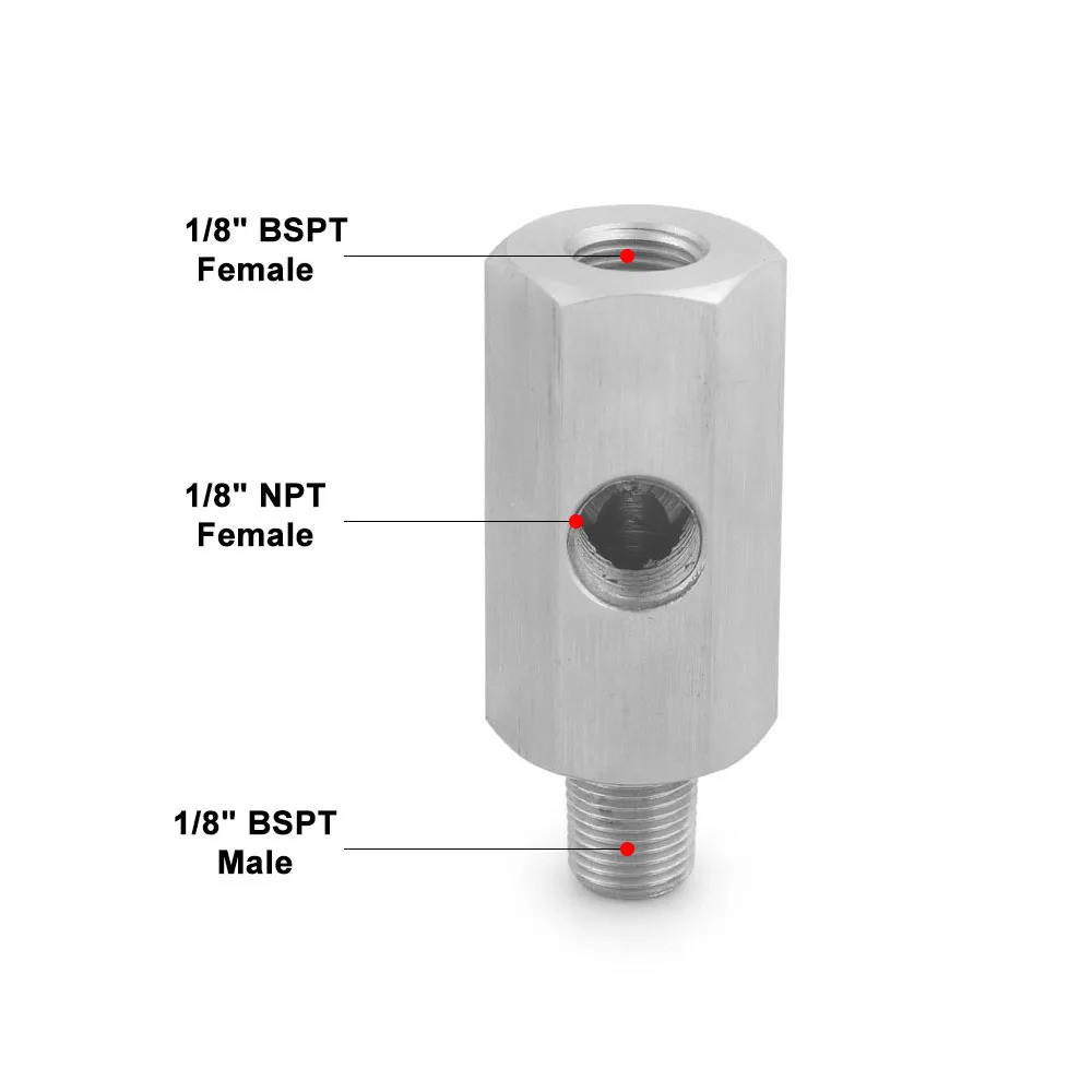 Stainless Steel Side Holes Oil Pressure Sensor Connector 1/8"NPT Female ...