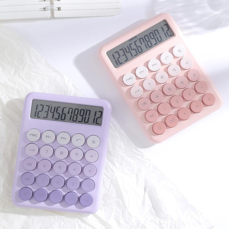 Ossayi 12-Digit Calculators Large Display Mechanical Dot Keyboard Back ...