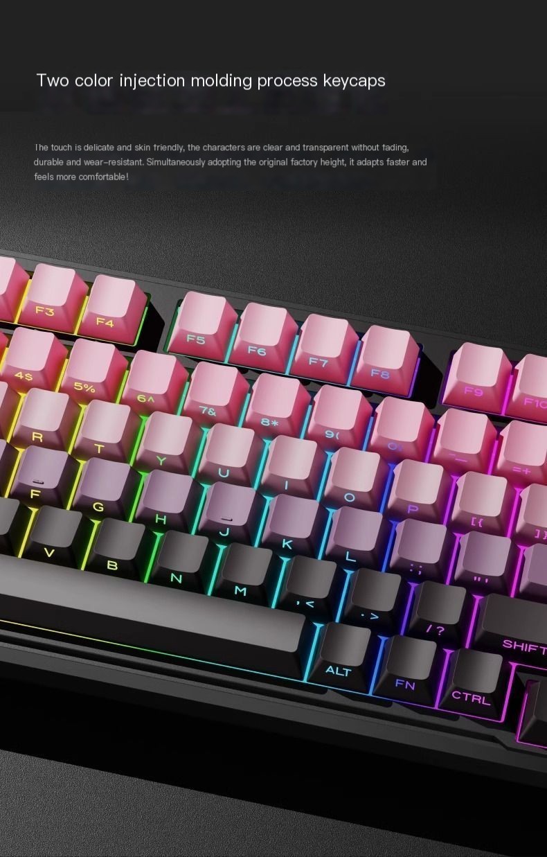 Zeus x Eweadn V102 RGB Mechanical Feel Keyboard 16M RGB Colors Silent Typing Volume Knob LED ...