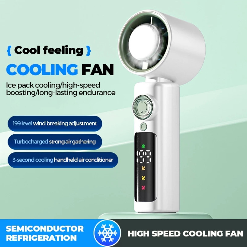 199-Level Mini Cooler Fan Kipas Portable Handheld Fans 4000mAh ...