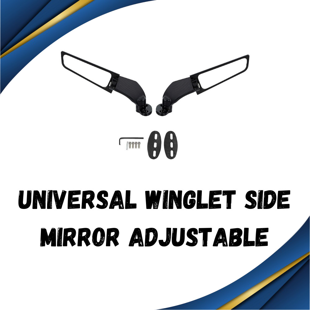 Universal Winglet Side Mirror Adjustable 360 Rotate For Yamaha / Honda ...