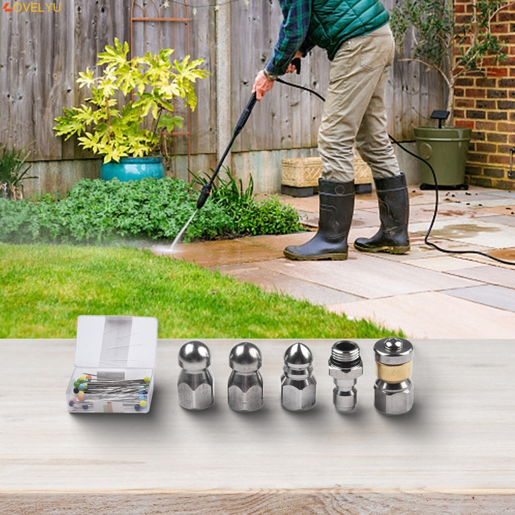 Pressure Washer Sewer Jet Nozzle Kit Stainless Steel Sewer Jetter 1/4 ...